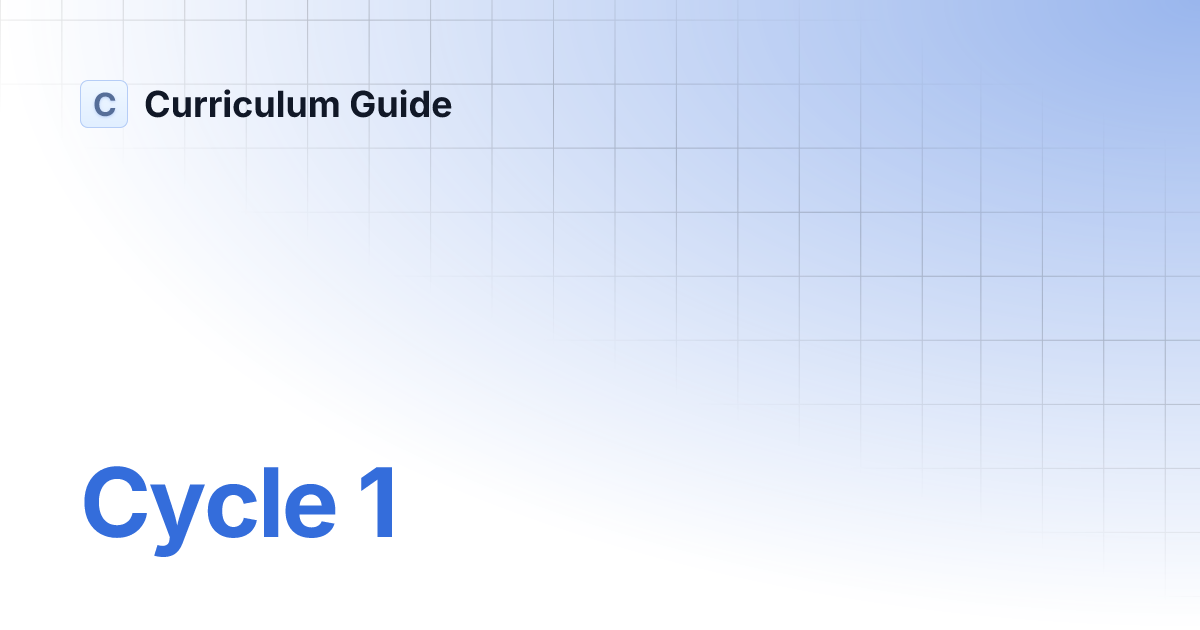 Cycle 1 | Curriculum Guide